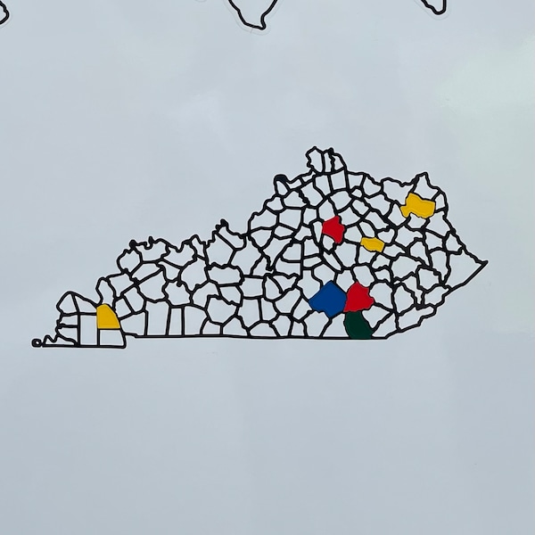 Kentucky County Map Adventure Tracker- Kentucky County Map, RV Decal ...