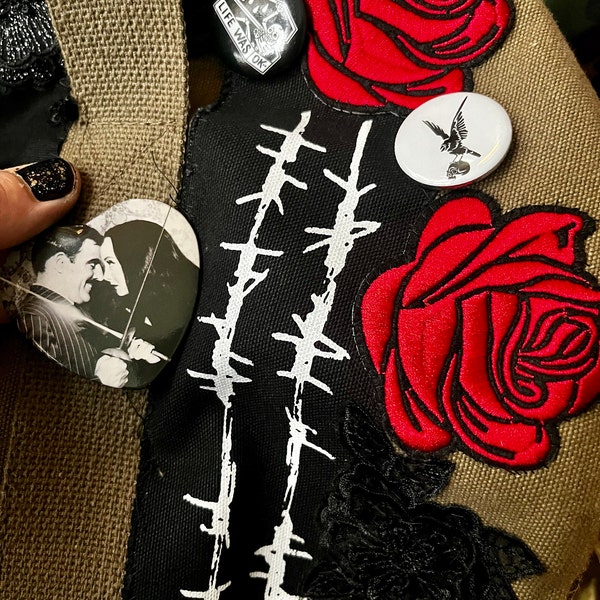 Barbed Wire Strip Patch - Screen Printed Patch - Punk - Hardcore - Etsy