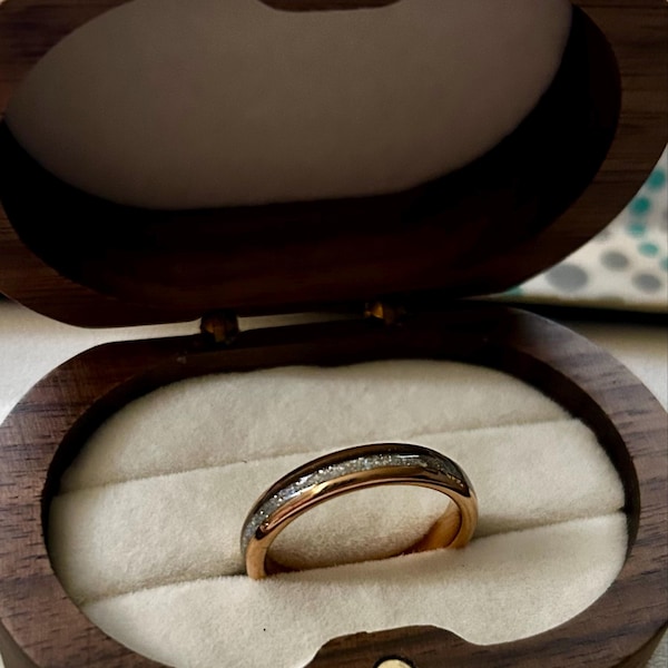 Moonstone Wedding Band, Rose Gold Tungsten Ring, 4mm Nebula Ring ...