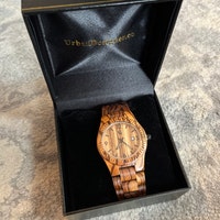 Volcano Chronograph Wood Watch for Men Red Wood Band With Dark - Etsy