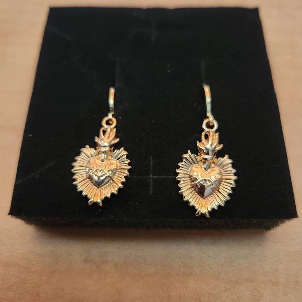 18K Gold Vermeil Over Sterling Dainty St. Joseph Hoop Earrings ...