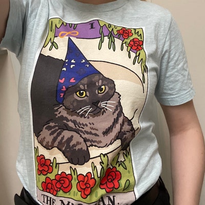Wizard Cat the Magician T Shirt, Tarot Card Shirt, Witchy Clothing ...