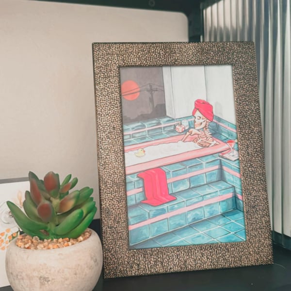 Skeleton Art Print Original Painting of Skeleton Lounging on Couch Home ...