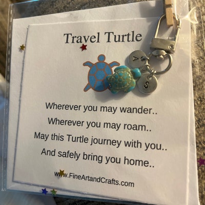 Turtle Keychain, Turtle Keyring, Personalised Gift, Travel Turtle ...