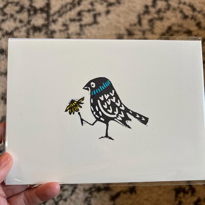 Love U Linocut-cute Small Block Print - Etsy