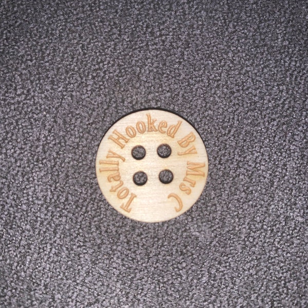 Personalised Wooden Birch Buttons Made by Handmade With Love for ...