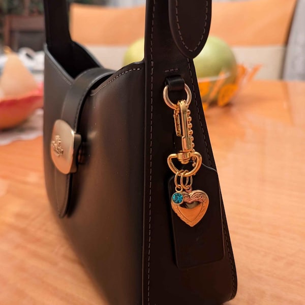 Locket Keychain, Bag Charm, Heart Charm Bag Charm, Personalized ...