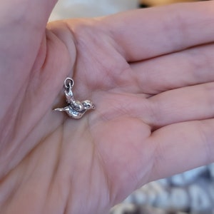 Sterling Siver Bird Charm // Rustic Blue Bird Charms - Etsy