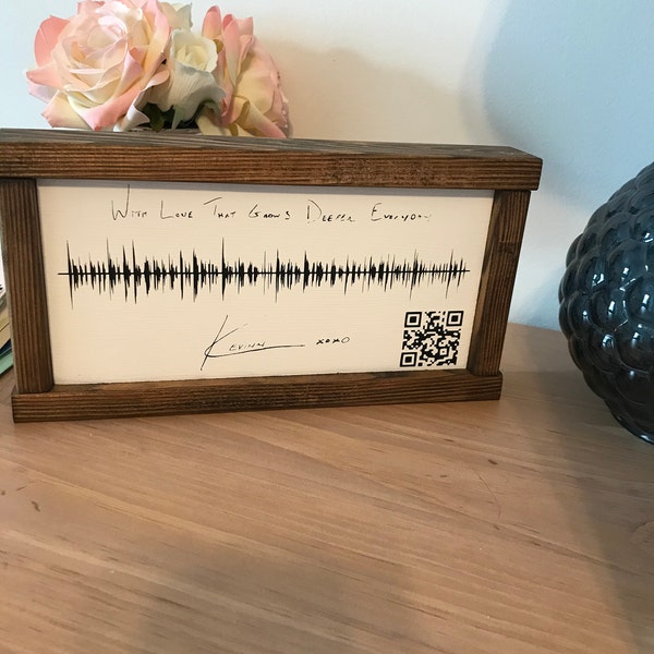 Sound Wave Sign With QR Code | Voice Recording Art | Custom Sound Wave ...