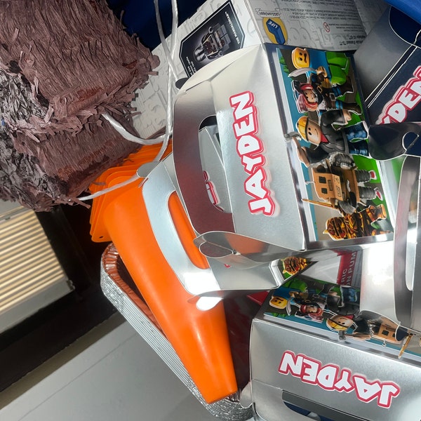 Roblox Favor Box, Roblox Birthday, Roblox Birthday Party, Roblox Gable ...