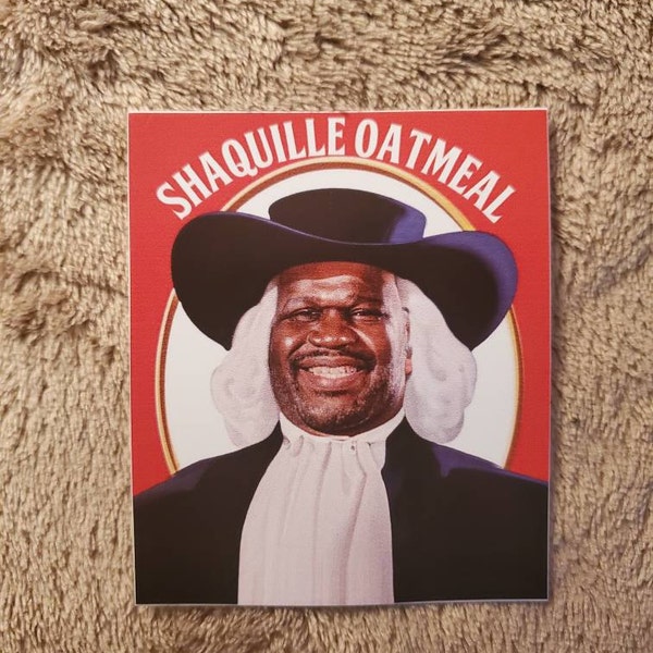 Shaquille Oatmeal Sticker, Meme Stickers, Funny Stickers, Shaquille O ...