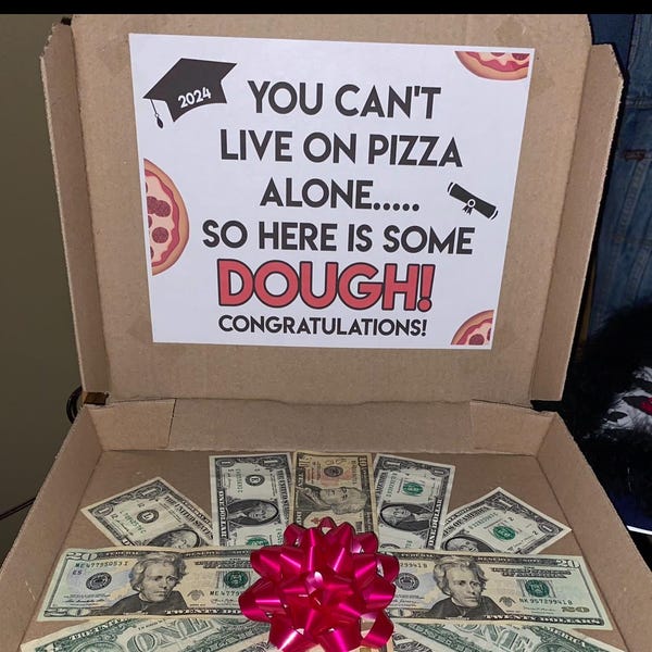 The Best Part of A Pizza is the Dough Sign, Pizza Box Money Sign, Money ...