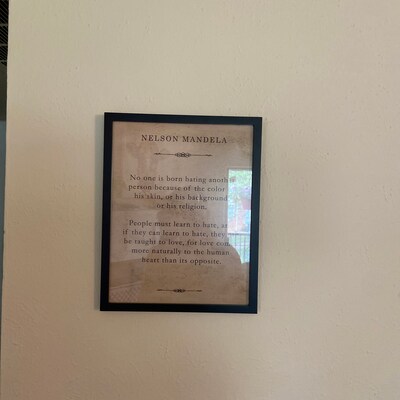 Inspirational Nelson Mandela No One is Born Hating Quote, 1 Unframed ...