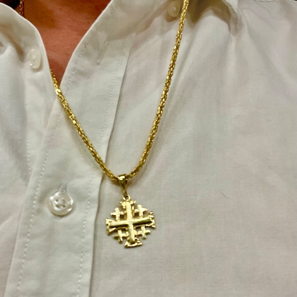 Coin Pendant,jerusalem Cross With Antique Authentic Bronze Widow's Mite ...