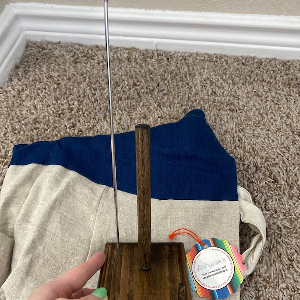 Thread Holder Large Spool Cone Dispenser Easy Change Wood Stand Sewing ...