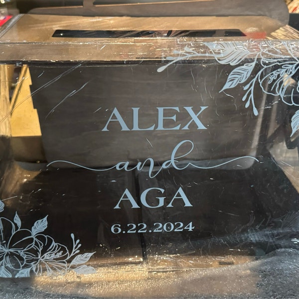 Crafted Memories, Personalized Wood and Acrylic Card Box for Your ...