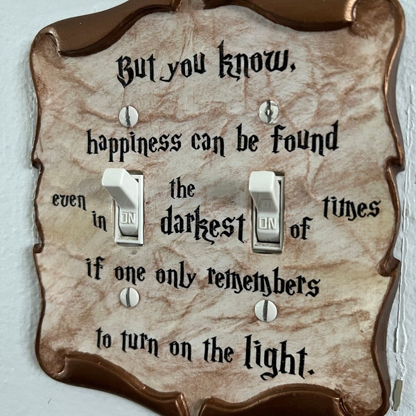 Turn on the Light Magic Decoupage Book Page Light Switch Cover - Etsy