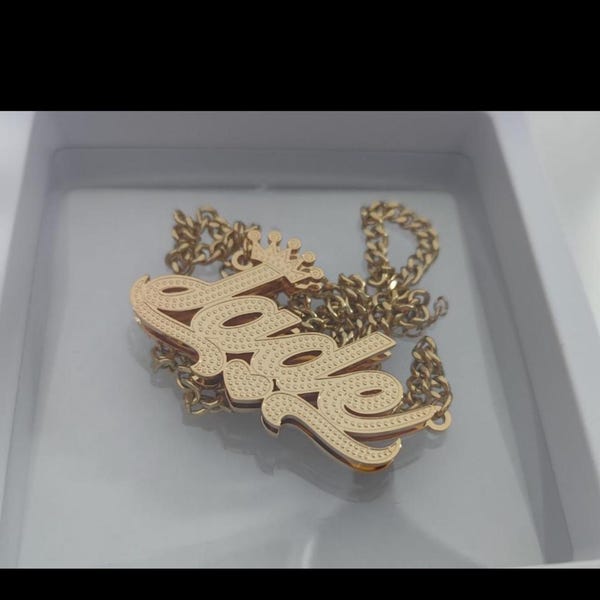 Real 18K Gold Filled Custom Name Necklace, Birthstone Nameplate, Name ...