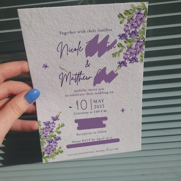 Minimalist Save the Date | Handmade Wedding Invitation With Wildflower ...