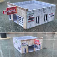 Paper Model Cardstock Model Garage Station N Scale or Z Scale or T ...