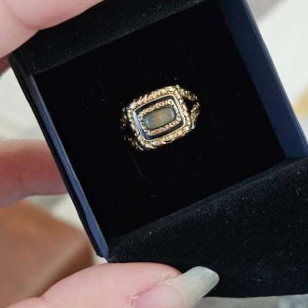 Rare Antique English Stuart Era 18K Gold Enamel Posy Ring 'O That I ...