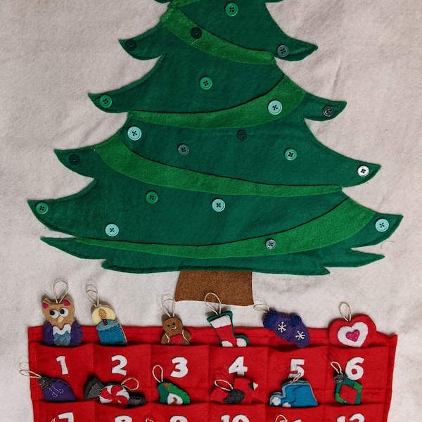 Christmas Tree Advent Calendar Pattern: 29 Felt Ornaments (digital ...