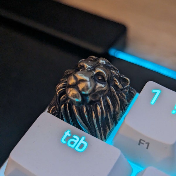 Lion Keycap - Solid Brass Metal Premium Keycap From Keyrelic Artisan ...
