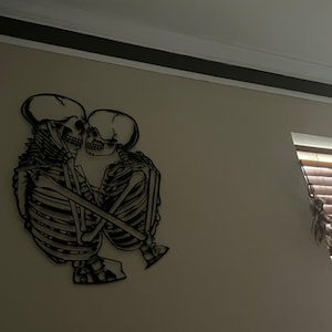 Couple Skeleton Metal Wall Art, Skeleton Lovers Wall Decor, Soulmate ...