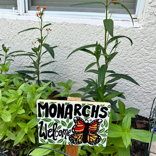 Monarchs Matter Butterfly Garden Sign, Butterflies Wooden Sign, Flower ...