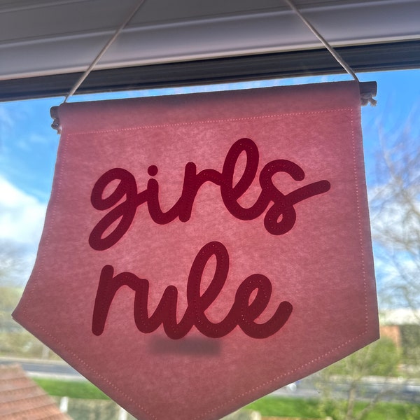 Girls Rule Mini Felt Nursery Wall Banner Girls Bedroom Decor - Etsy