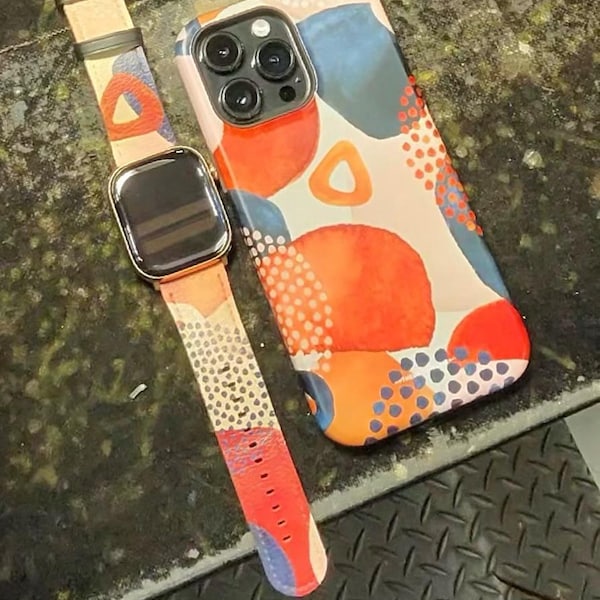 Rustic Abstract Shapes Apple Watch Band Series 3 4 5 6 7 8 SE 38mm 40mm ...