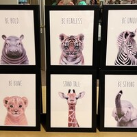 Safari Nursery Prints Set of 6 Jungle Animal Prints Baby Animal Wall ...