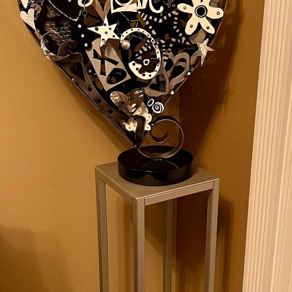 Modern Metal Contemporary Accent Pedestal Sokol Table Decor Mid Century ...