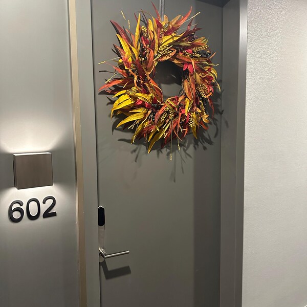 Rust Brown Fall Foliage Wreath for Front Door, XL Fall Wreath With ...
