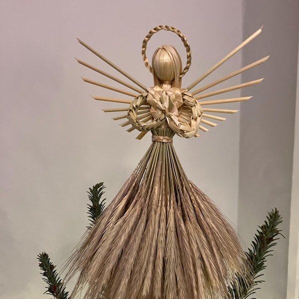 Tree Topper for Christmas.straw Stars.scandinavian Ornament.festive ...