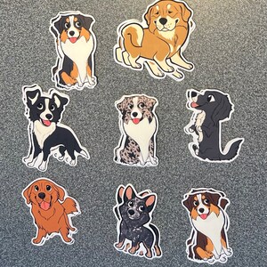 Australian Shepherd Sticker Aussie Chibi Puppy Dog, Vinyl, Hand Drawn ...
