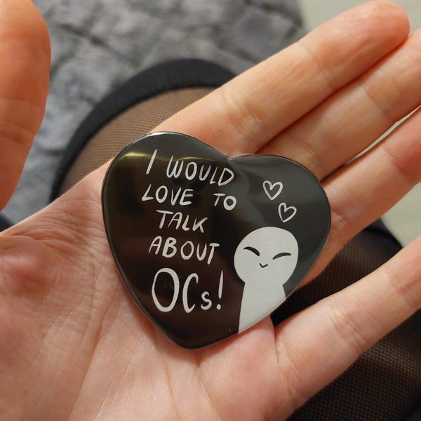 I Would Love to Talk About Ocs - Heart Shaped Badge | Fandom - Original ...