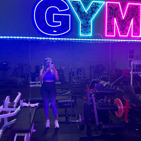 Gym Neon Sign, Gym Neon Light, Gym Wall Art, Gym Wall Decor, Dumbbell ...