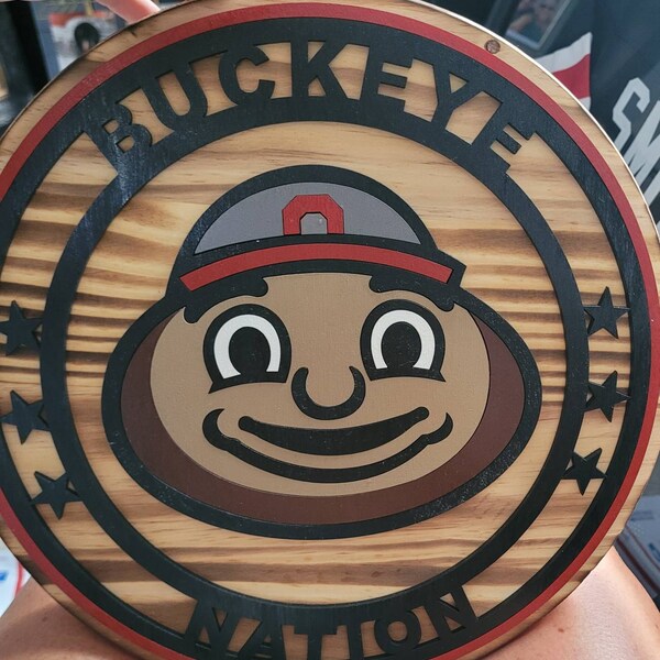 Officially Licensed Ohio State Block O Wood Sign Mancave Sports With ...