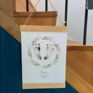 Boho Pampas Grass Baby Footprint Kit Personalised New Baby - Etsy UK