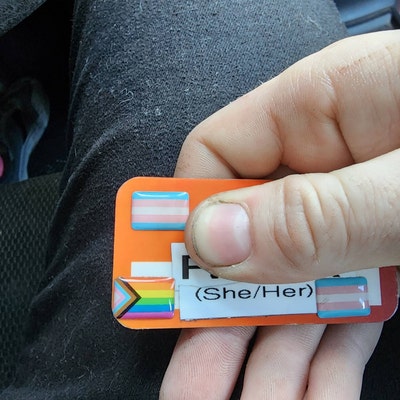 Transgender Flag Sticker for Your Name Badge Tiny 3D Dome Sticker ...