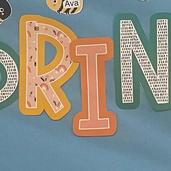 Boho Honey Bee Classroom Decor, A-Z Bulletin Board Letters, Punctuation ...