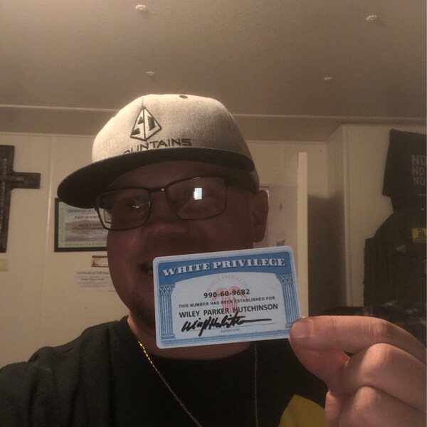 Official White / Black Privilege ID Card - Thick Plastic Card - Full ...