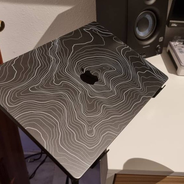 Geographic Contour Map MacBook Transparent Skin | Abstract Topography ...