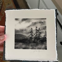 Watercolor TREE ART Sketches on Handmade Paper, Two Tree Studies, Sold ...