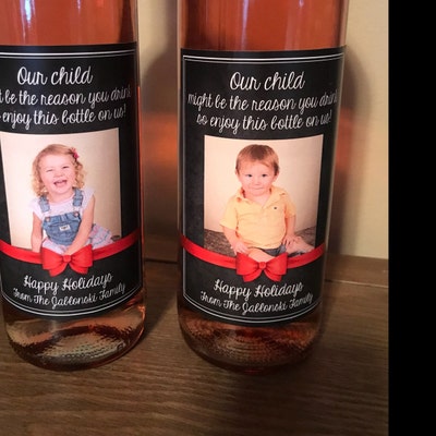 Christmas Gift for Teacher / Personalized Wine Bottle Label / - Etsy