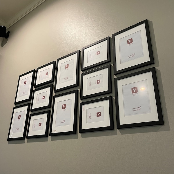 12 Piece Large Rectangle Gallery Wall Frame Set - Modern Photo Frame ...