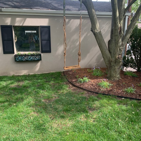 Handcrafted Wooden Tree Swing, Natural or Charred, Rope Included - Etsy