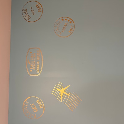 Travel Wall Decal, Travel Stamp Wall Decals, Travel Vinyl Wall Decals ...