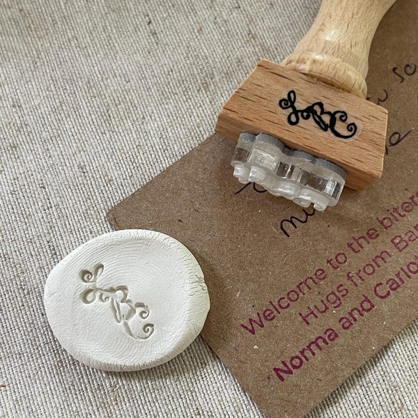 Custom Micro Logo Stamp for Pottery Creations, Tiny Clay Stamp for Mugs ...